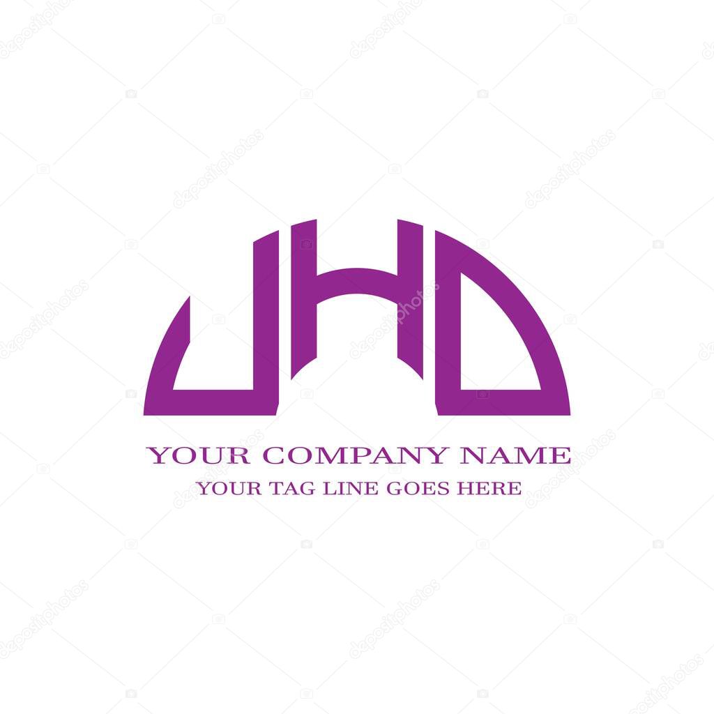 Diseño creativo del logotipo de la letra UHD con gráfico vectorial 2023