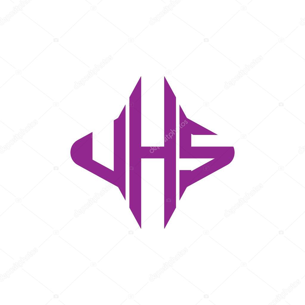Diseño creativo del logotipo de la letra UHS con gráfico vectorial 2022