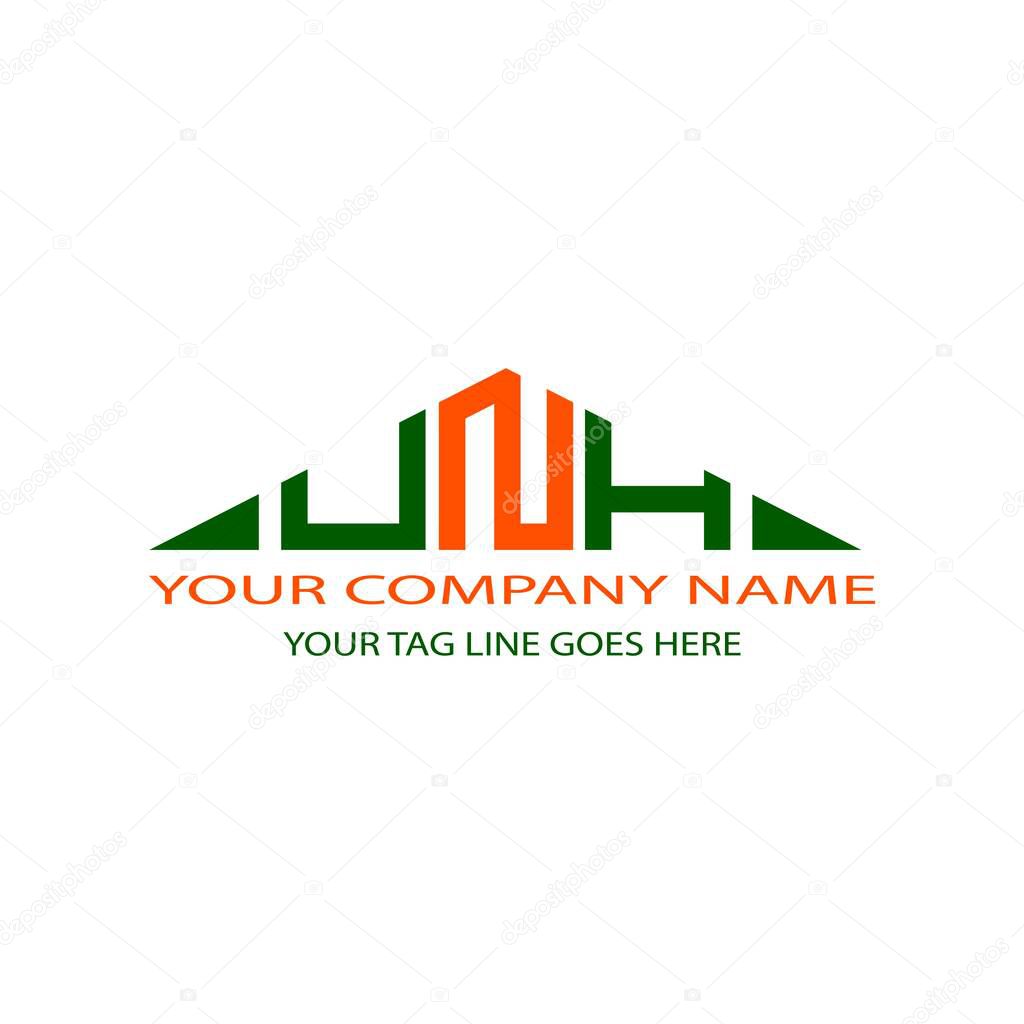 Diseño creativo del logotipo de la letra UNH con gráfico vectorial 2022