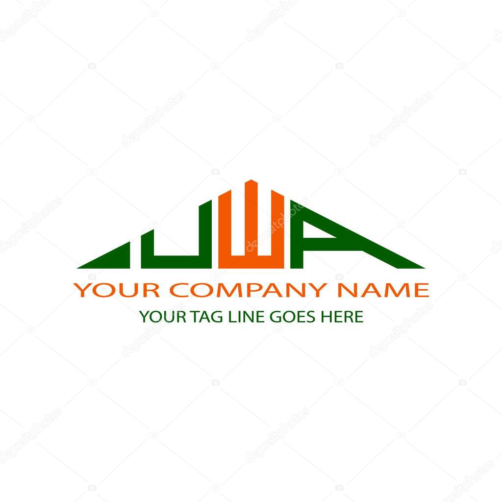 Diseño creativo del logotipo de la letra de UWA con gráfico vectorial 2022