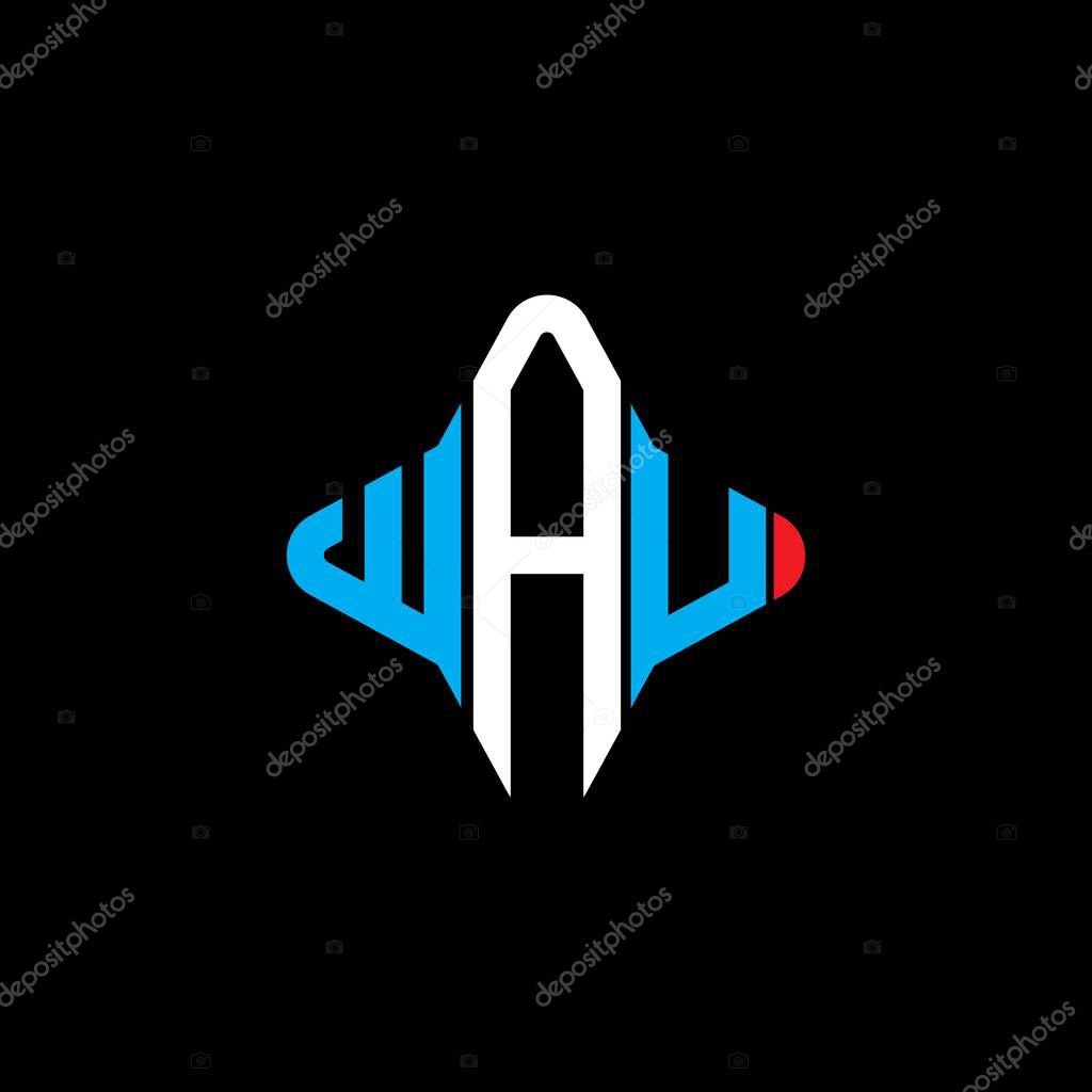 Diseño creativo del logotipo de la letra WAU con gráfico vectorial 2022
