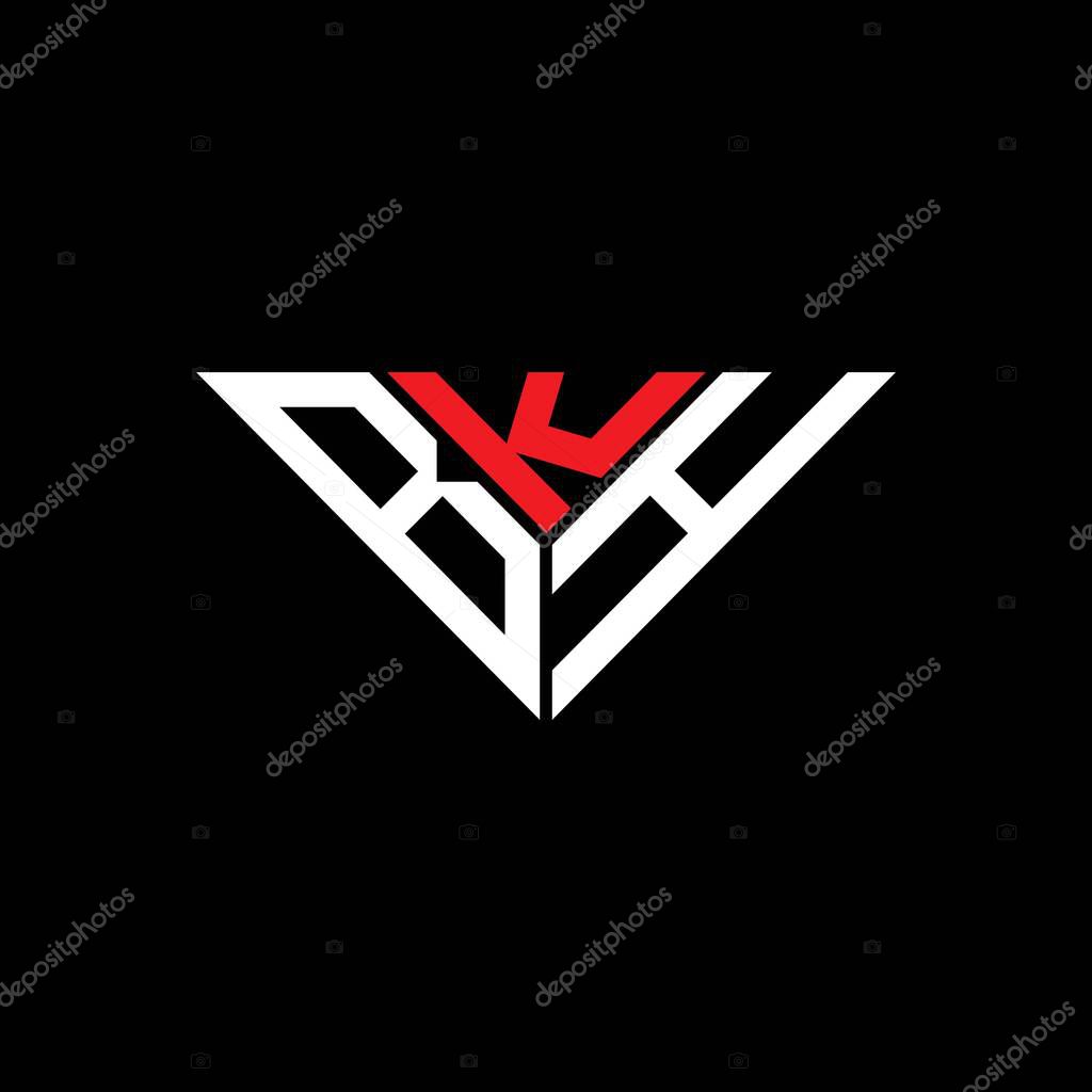 Diseño creativo del logotipo de la letra de BKH con gráfico vectorial ...