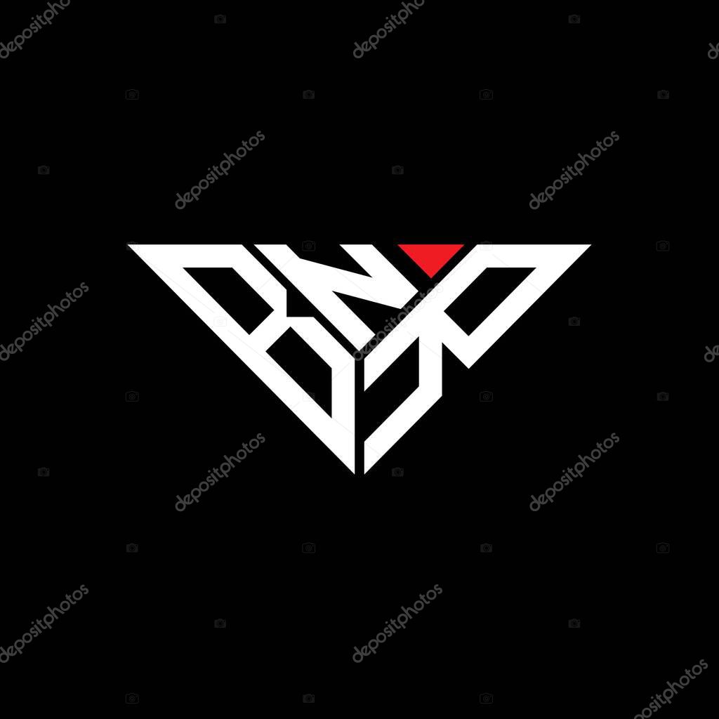 Diseño creativo del logotipo de la letra BNR con gráfico vectorial ...