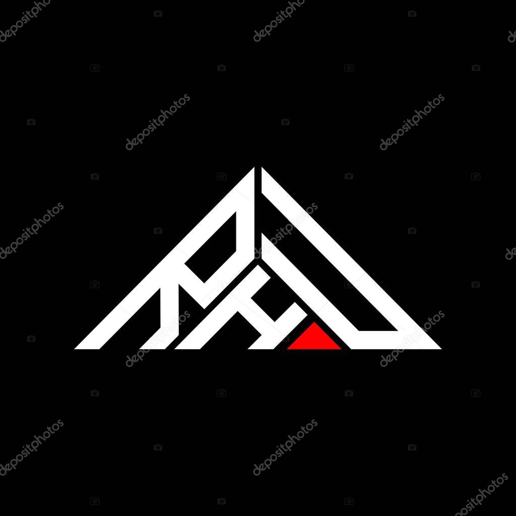 Diseño creativo del logotipo de la letra de RHU con gráfico vectorial, logotipo simple y moderno ...