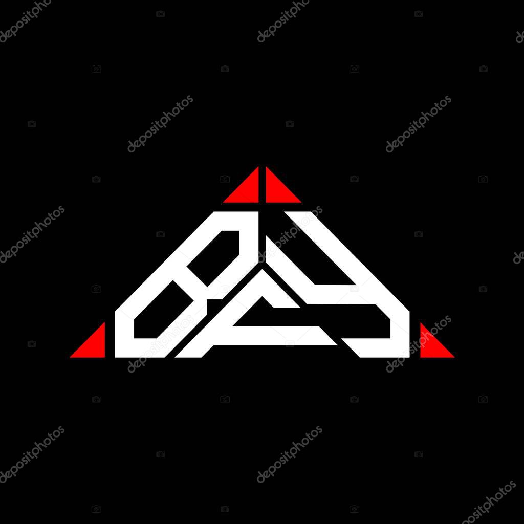 Diseño creativo del logotipo de la letra BFY con gráfico vectorial ...