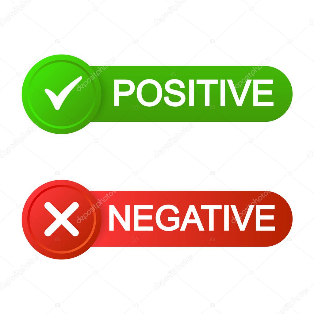 Abstract Red Positive And Negative Stamps Sign illustration Vector ...