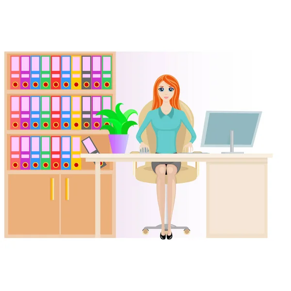 100,000 Woman desk cartoon Vector Images | Depositphotos