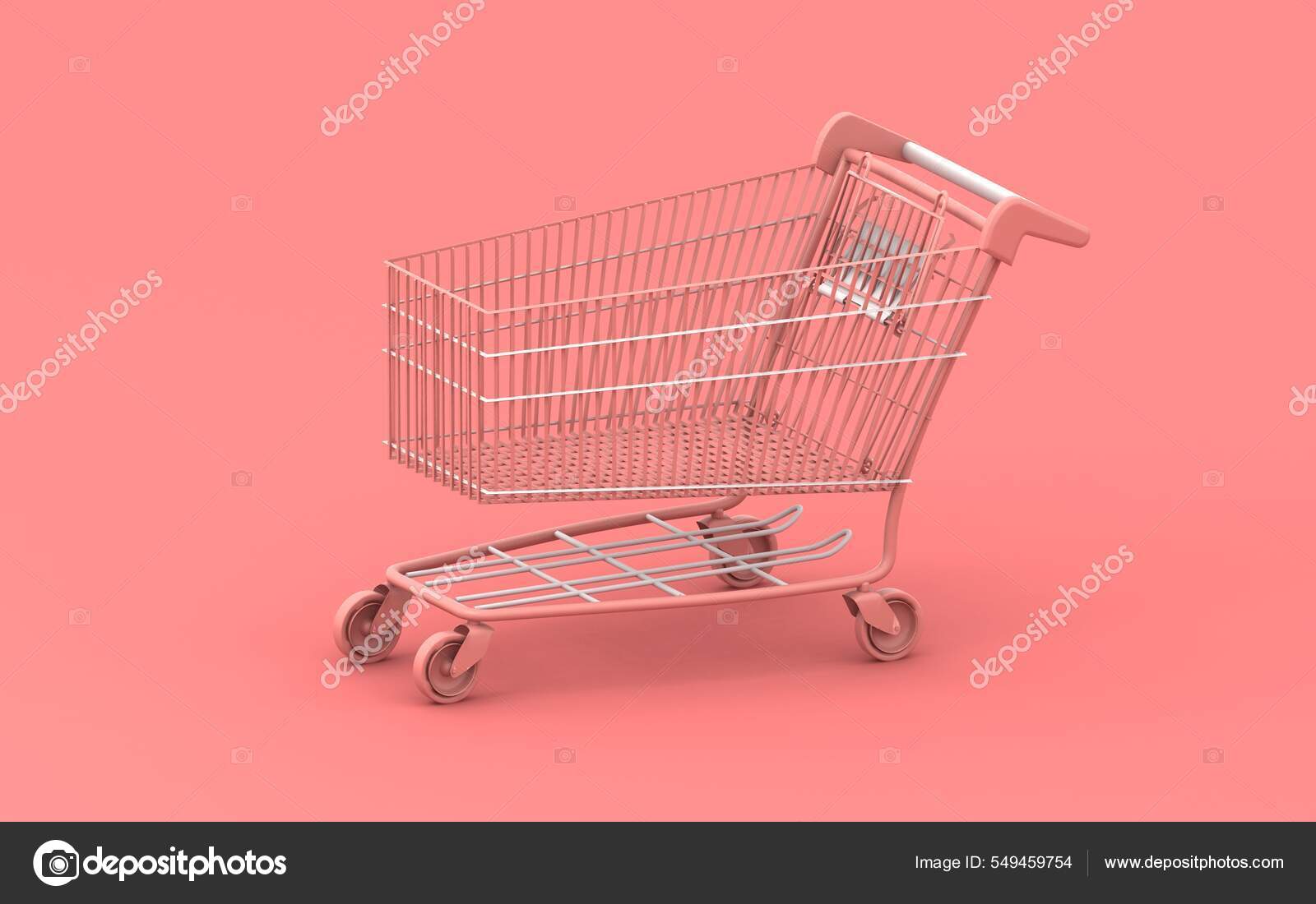 Shoping Cart Render Pink Background Modern Store Pink Shoping Cart ...