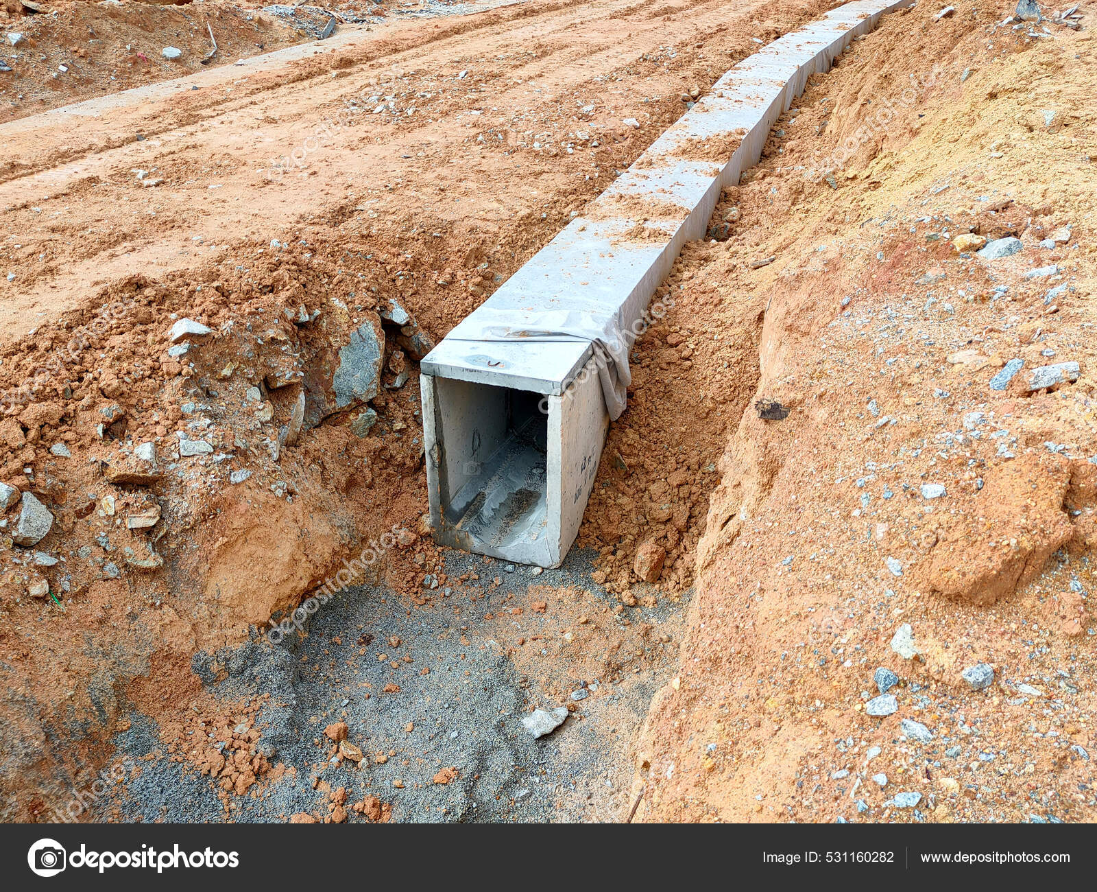 Selangor Malaysia January 2021 Underground Precast Concrete Box Culvert ...