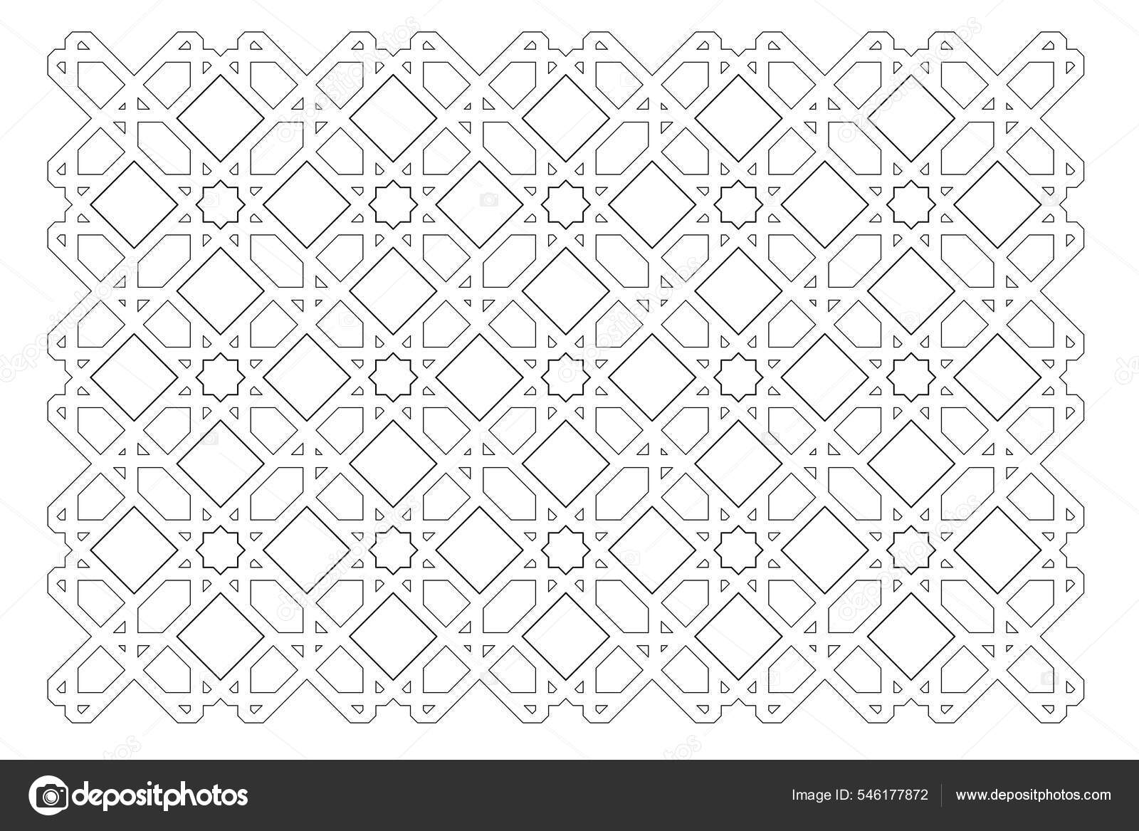 Black White Cad Drawing Islamic Geometric Pattern Islamic Patterns Use ...