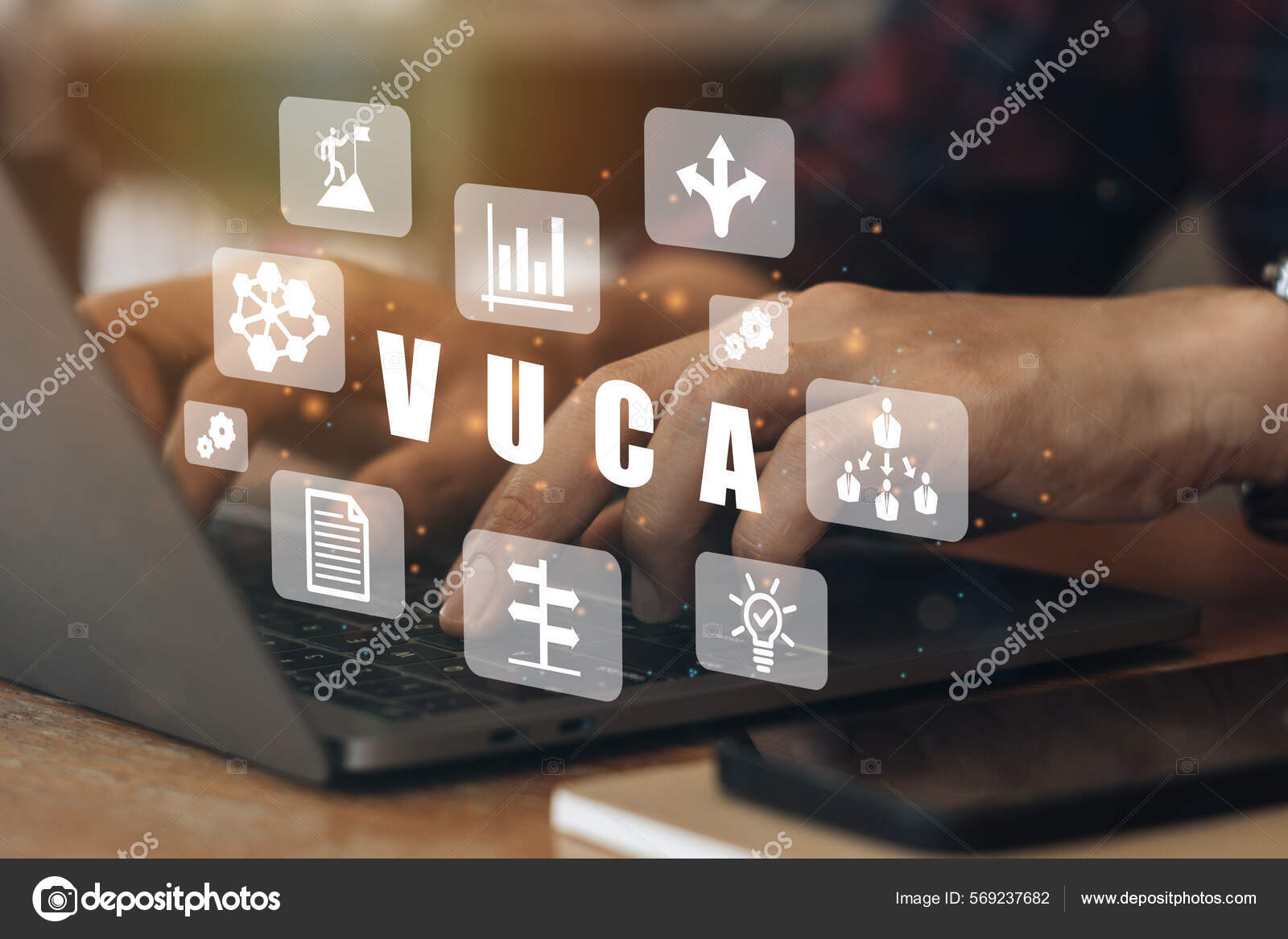 Businessmen Using Computer Vuca Text Surrounded Volatility Uncertainty ...