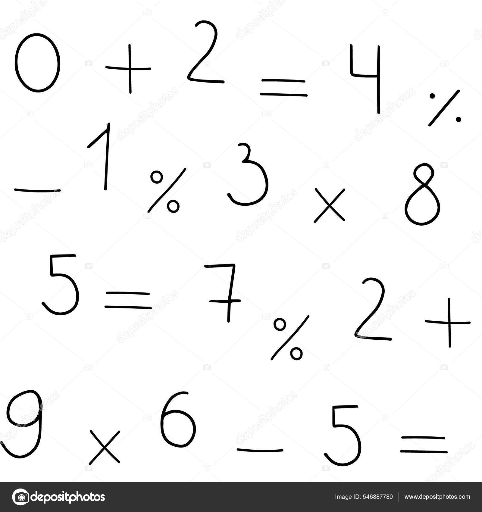 Seamless Pattern Numbers Math Signs Symbols Handwritten Vector ...