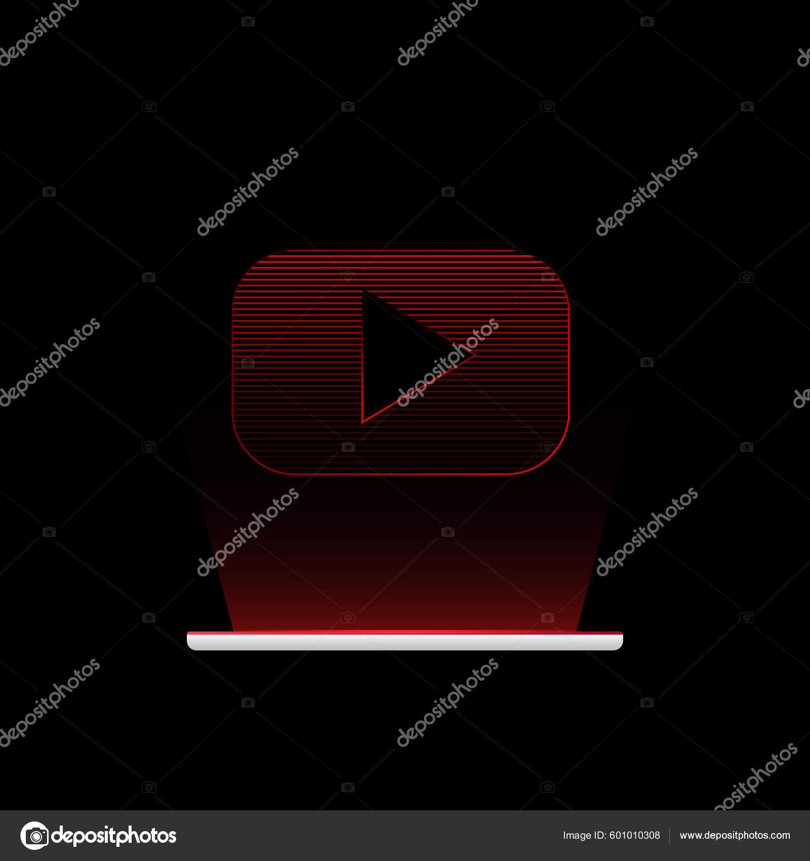 Video Social Media Platform Hologram Icon Vector Illustration Stock ...