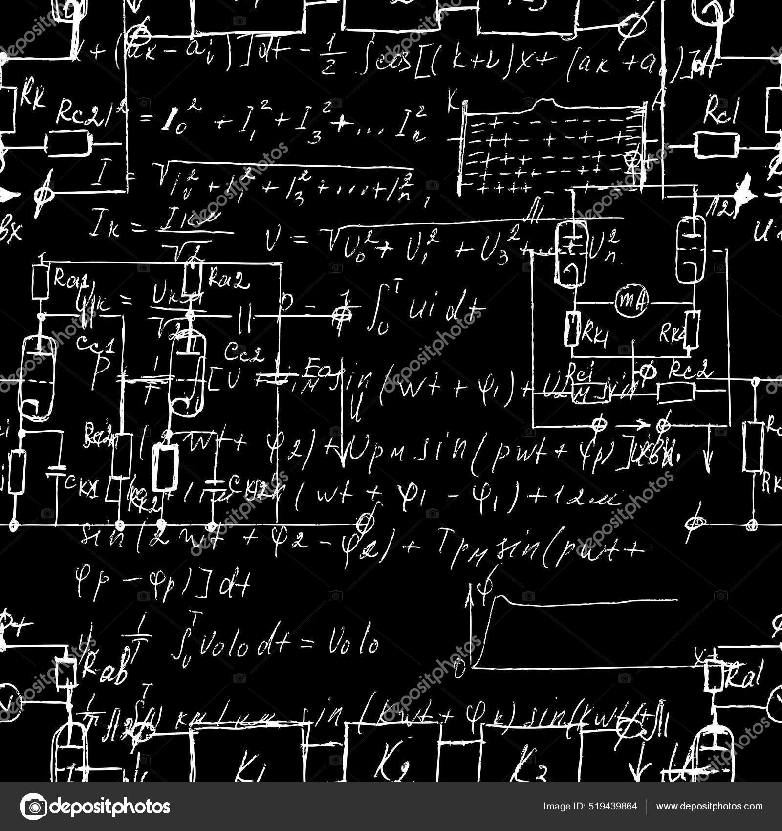 Scientific Seamless Texture Handwritten Formulas Electronic Components ...