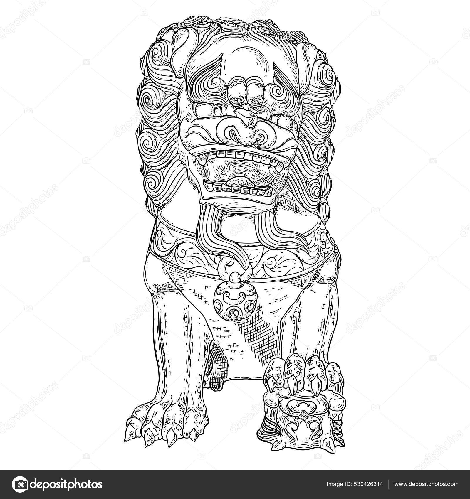 Japanese Foo Dog Sketches