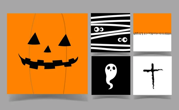 Halloween Notes Template Greeting Scrap Booking Card Design Cute ...