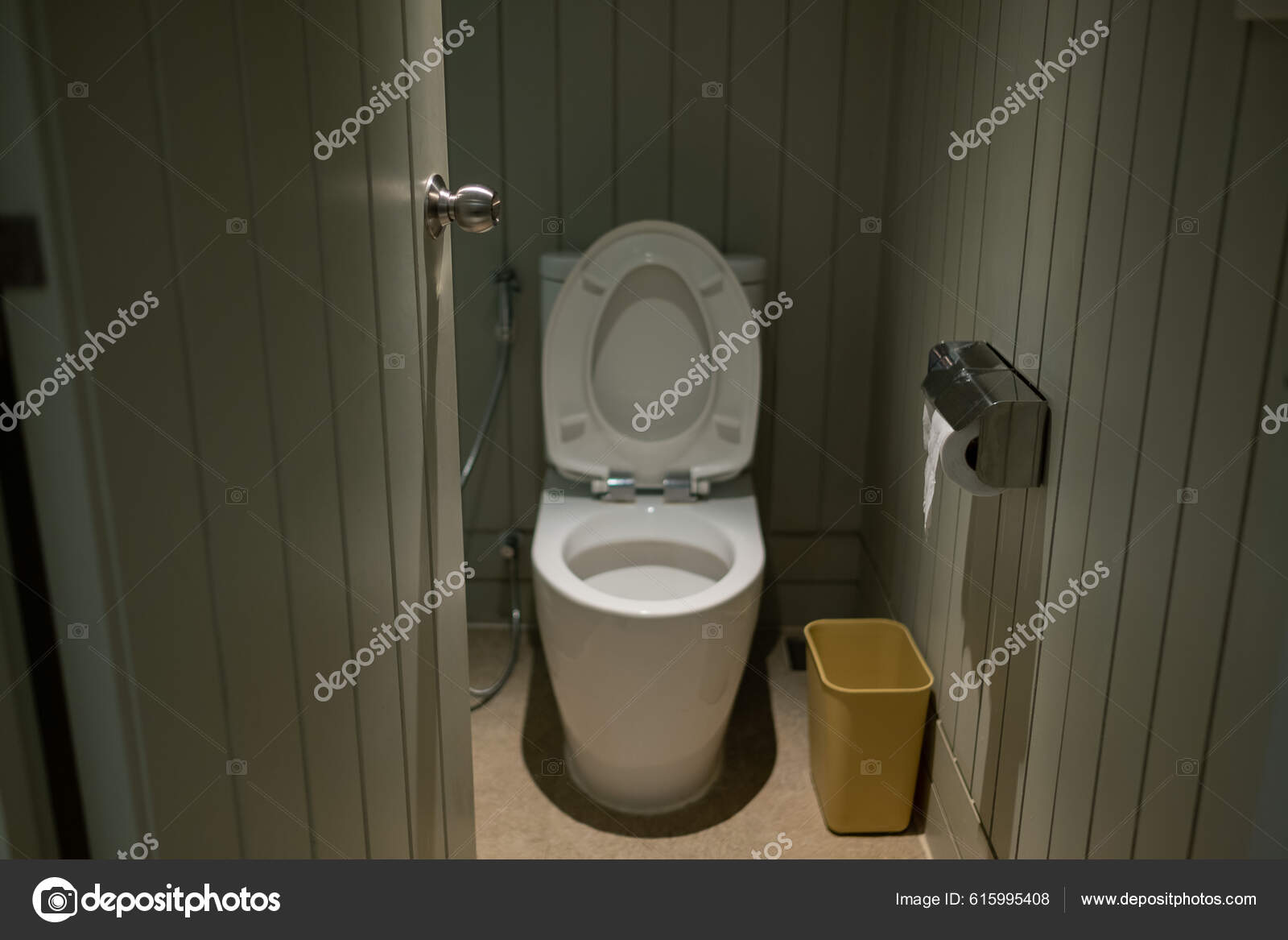 Open Bathroom Door Toile — Stock Photo © manualfoto #615995408