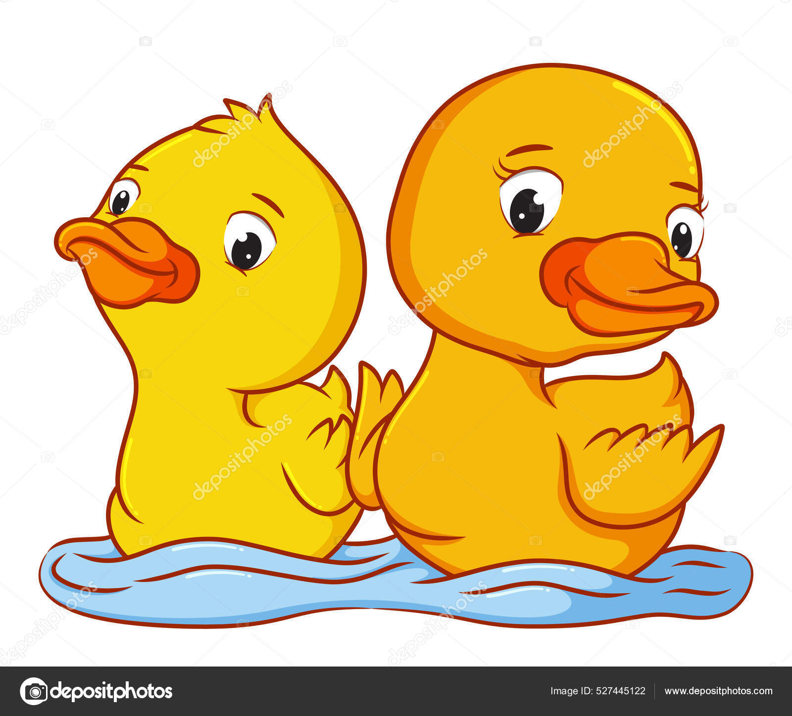 Los Dos Patos Nadan Agua Ilustración Vector de stock #527445122 de ...