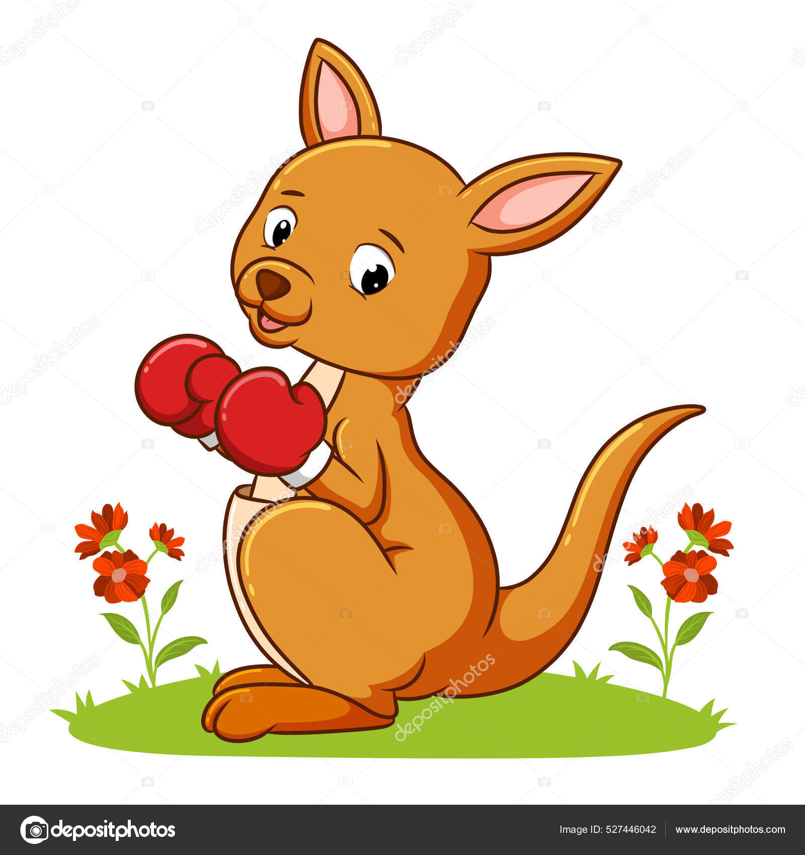 Boxing Kangaroo Cartoon