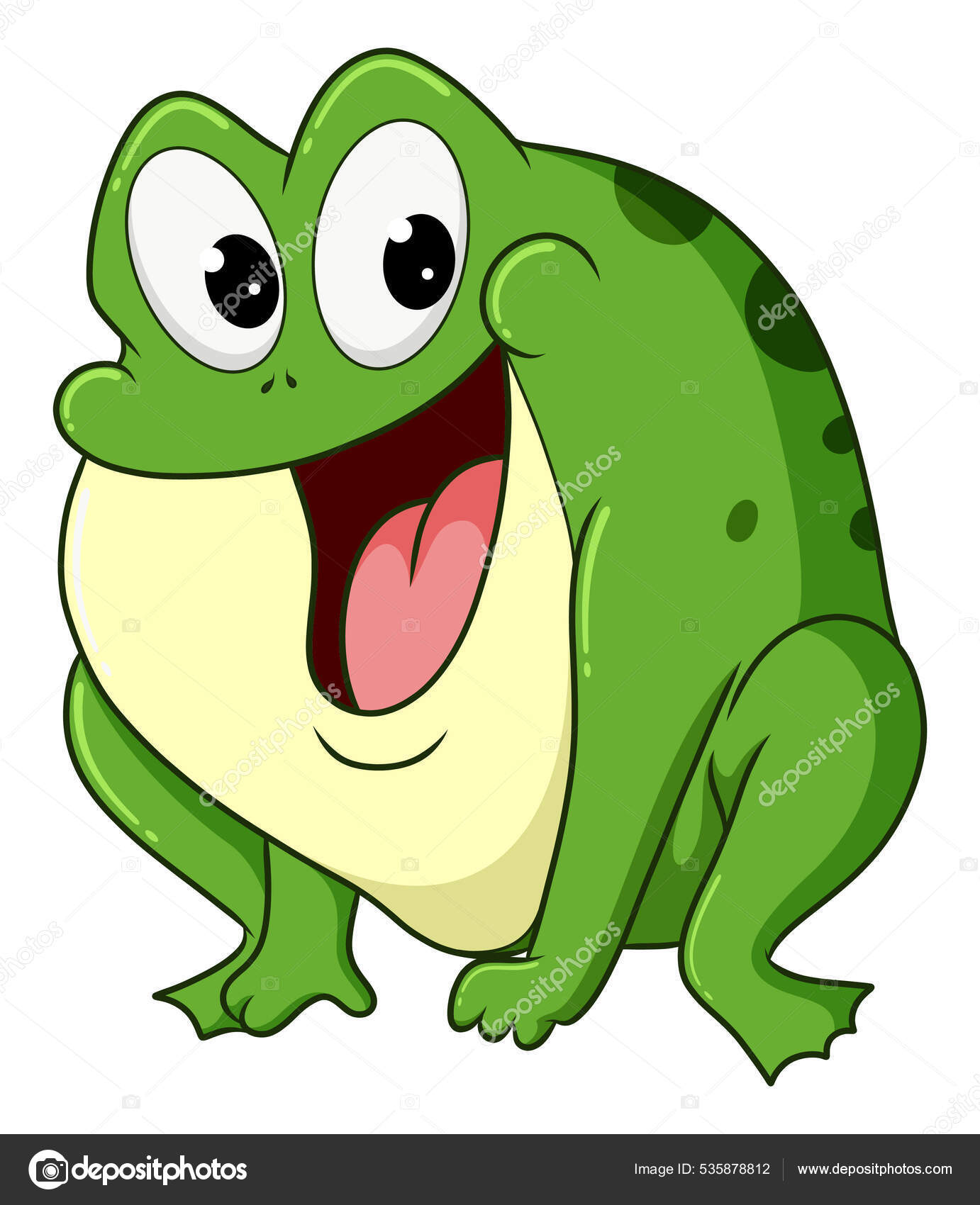 Big Frog Smiling Has Fat Body Illustration Stock Vector by ...