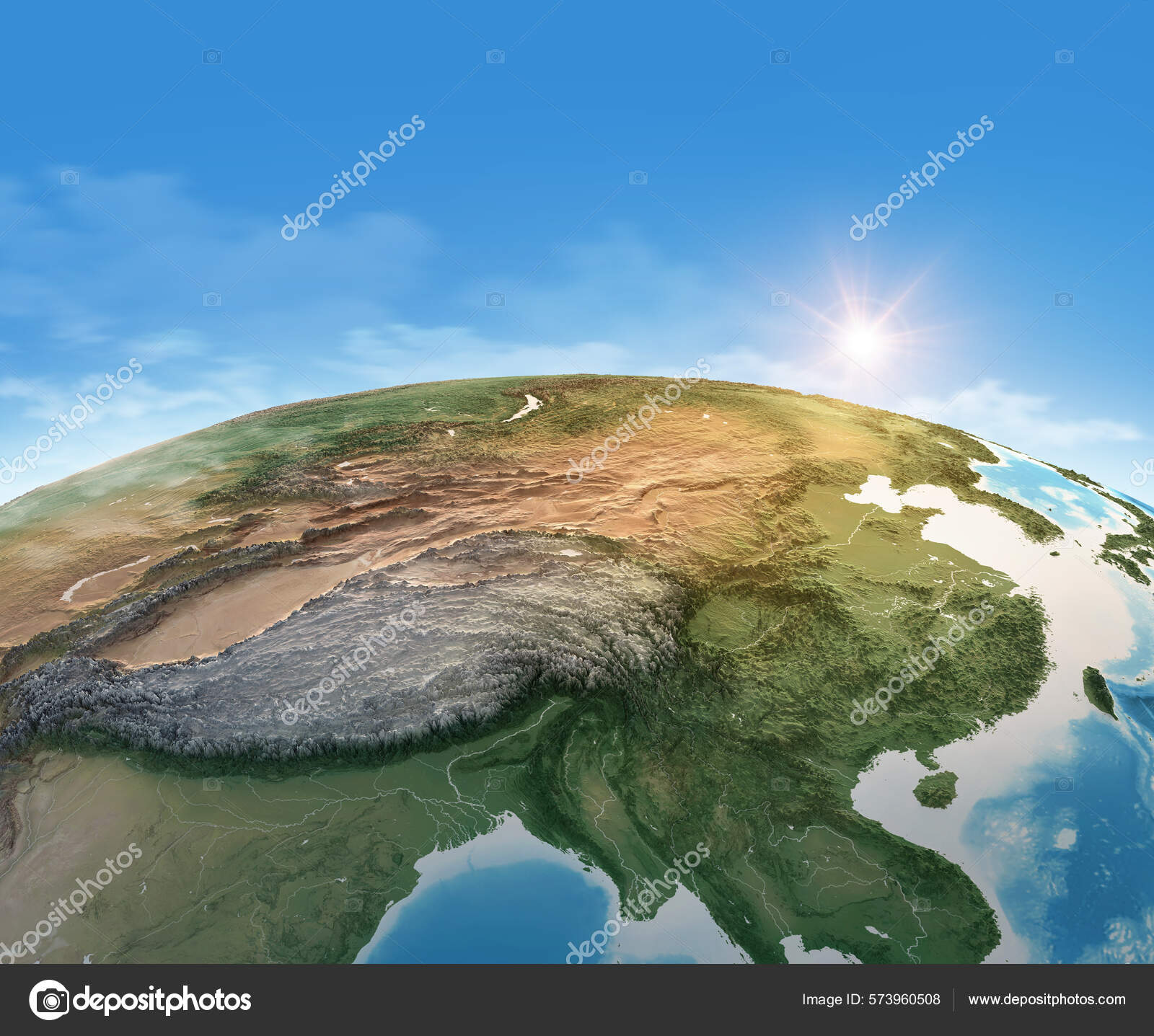 Physical Map Of East Asia