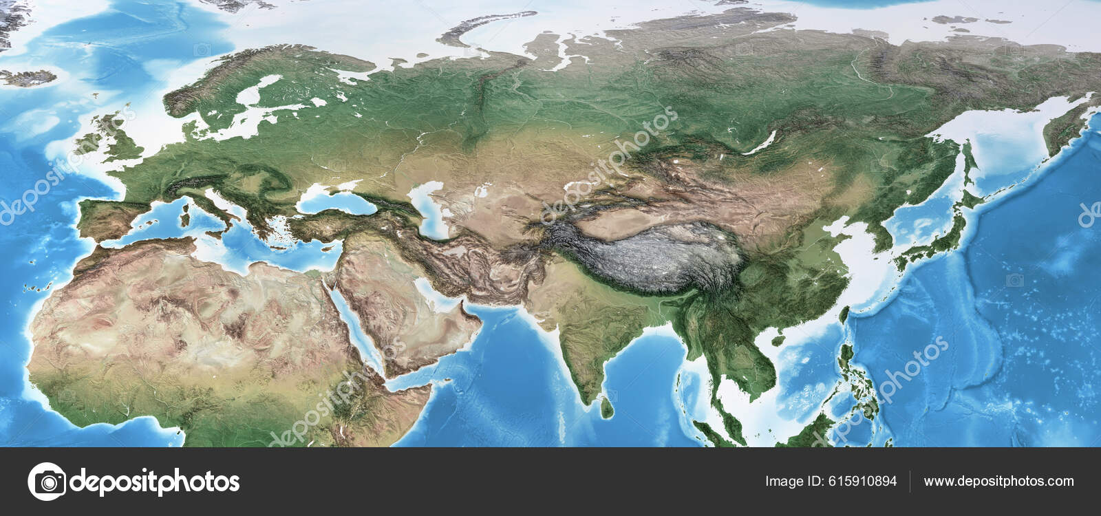유라시아 아시아의 지도입니다 지구의 Nasa 제공하는 — 스톡 사진 © titoOnz #615910894