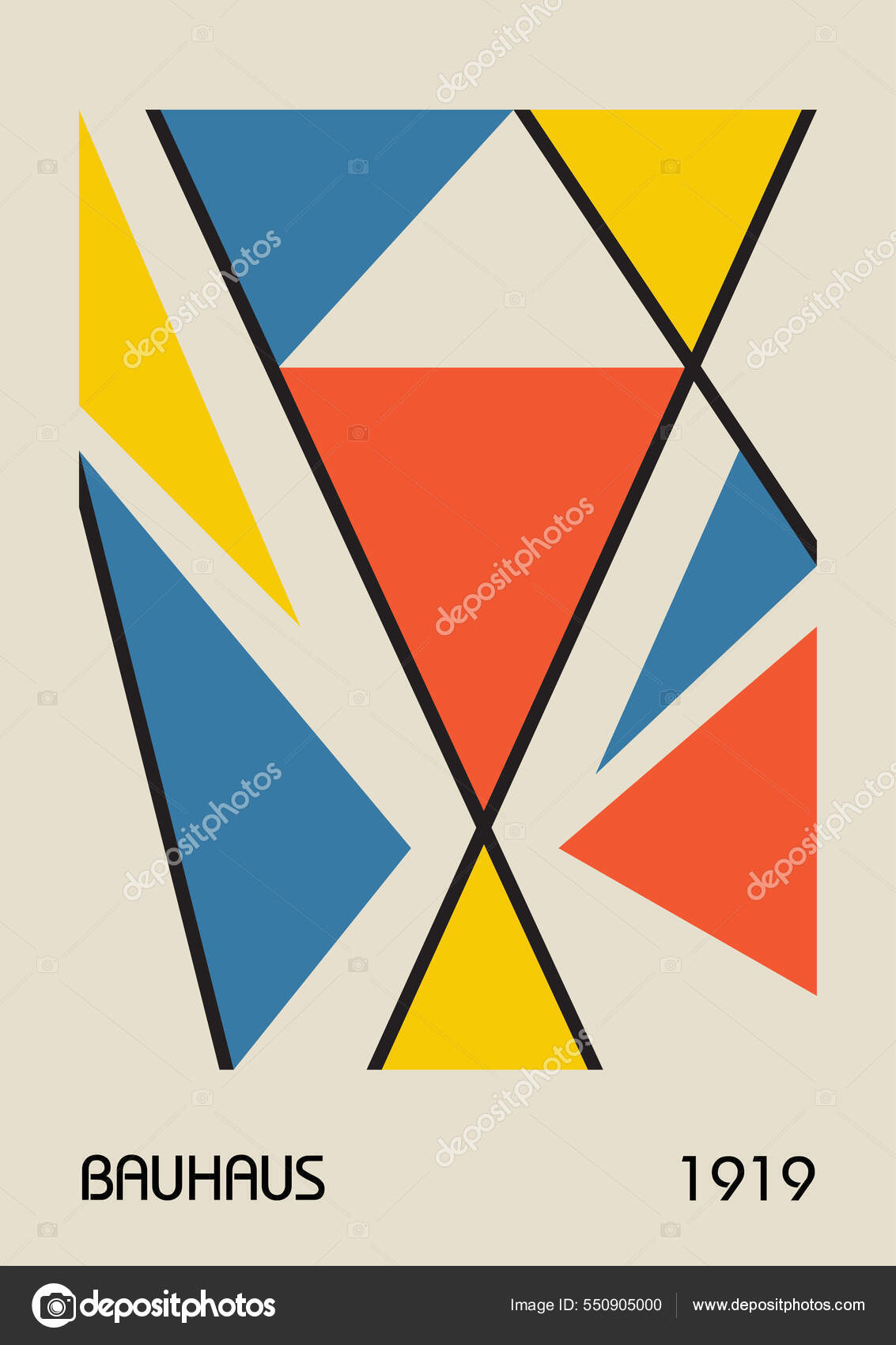 Minimal Vintage 20S Geometric Design Posters Wall Art Template Layout ...