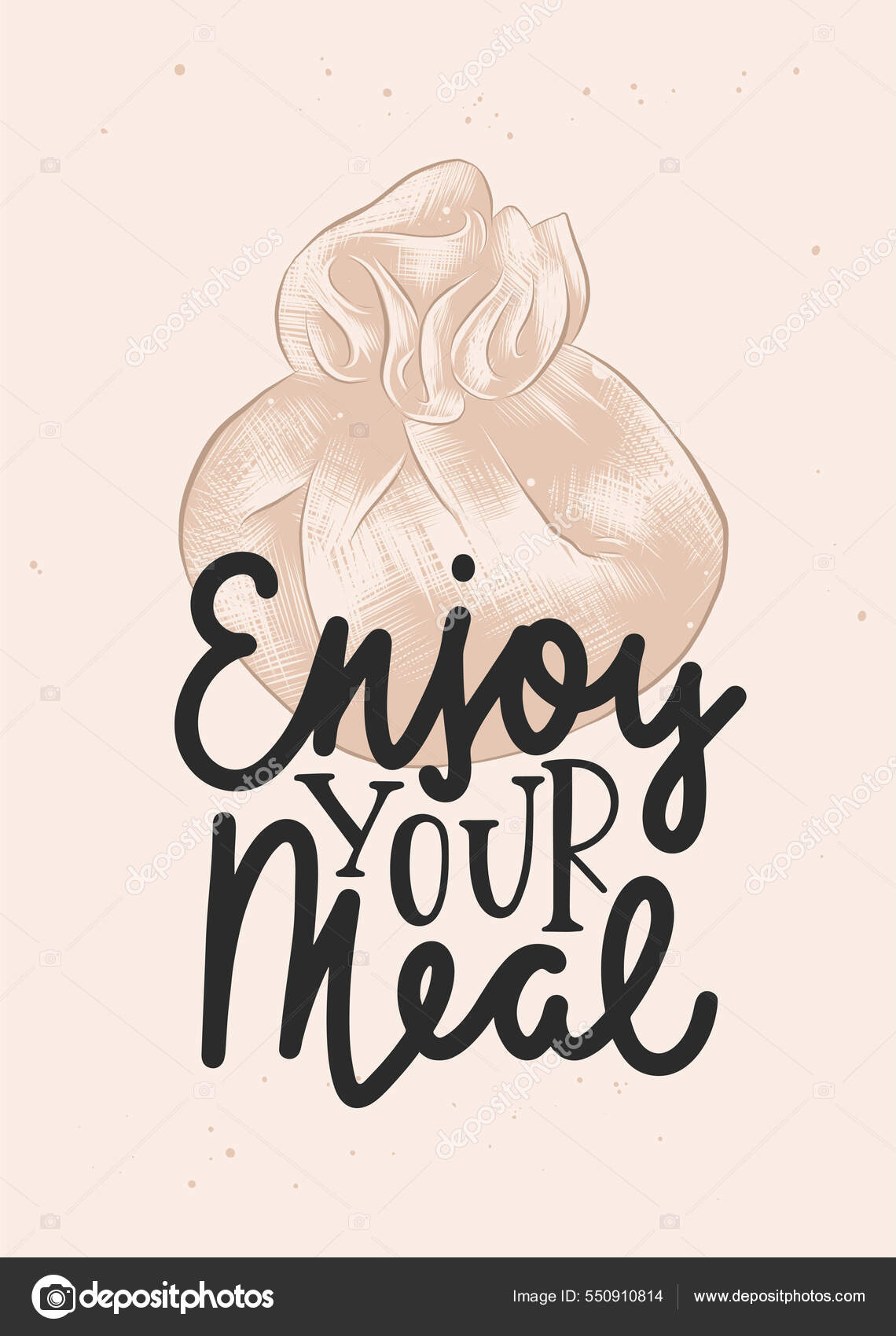 Vector Food Inspirational Advertising Slogan Poster Enjoy Your Meal ...