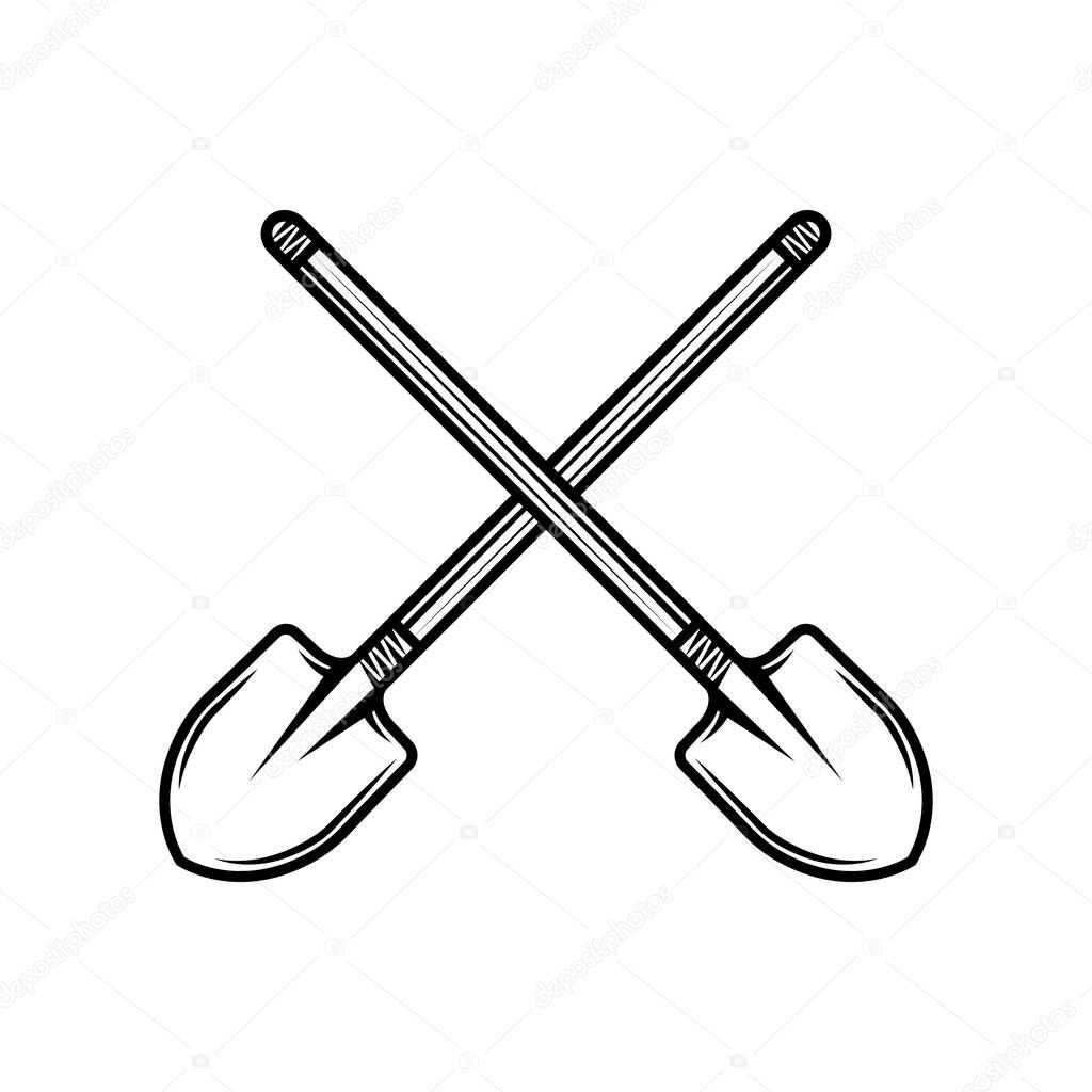 Pala retro vintage. Puede ser utilizado como emblema, logotipo ...