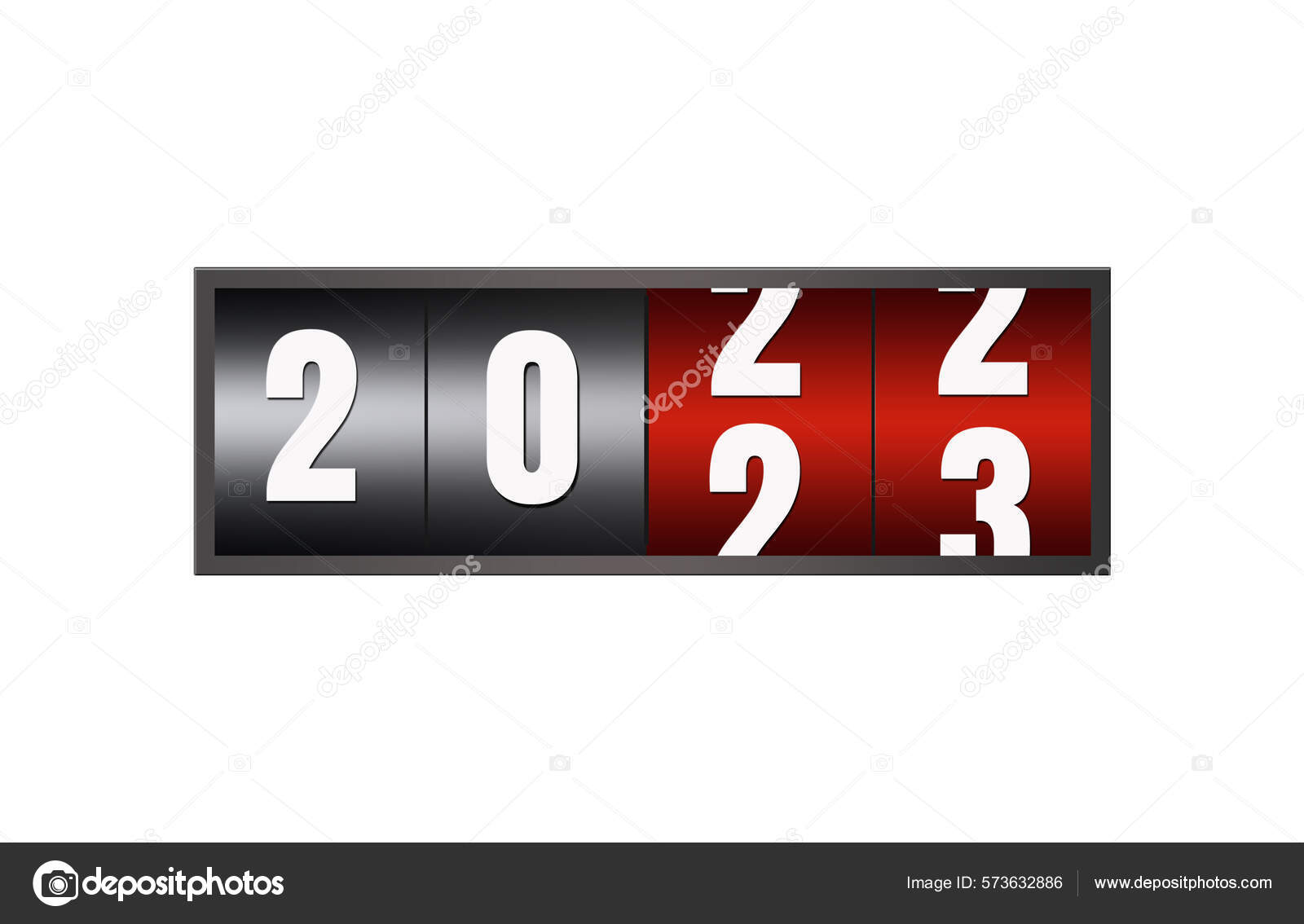 2022 2023 Countdown Timer Isolated White Background Happy New Year ...