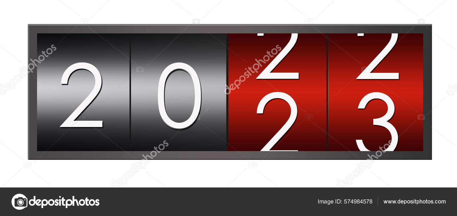 2022 2023 Countdown Timer Isolated White Background Happy New Year ...