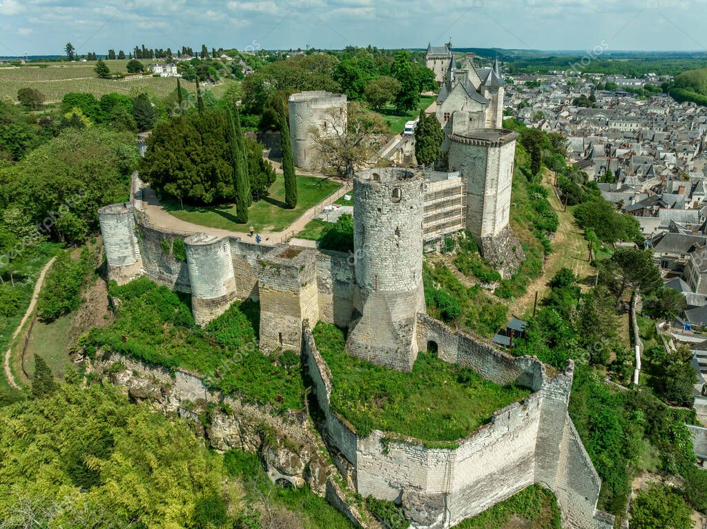 Vista aérea de Fort du Coudray, el recinto más occidental del castillo ...