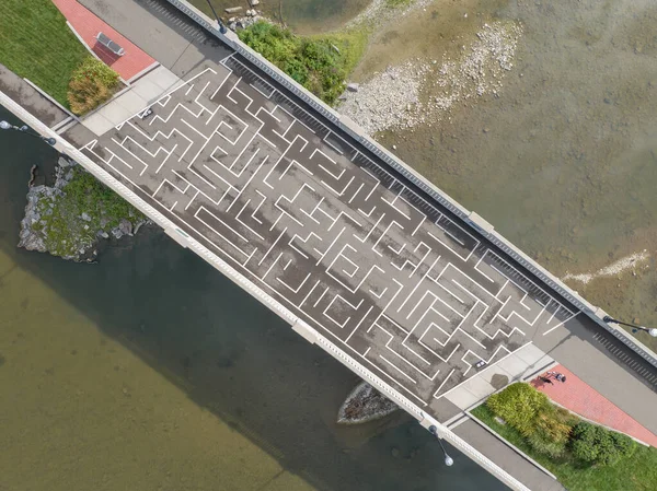 Aerial view of Centerway Walking Bridge a bridge turned into a park ...