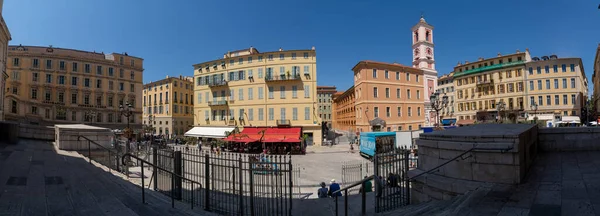 Panoramic view of the justice palace square in Nice France with ...