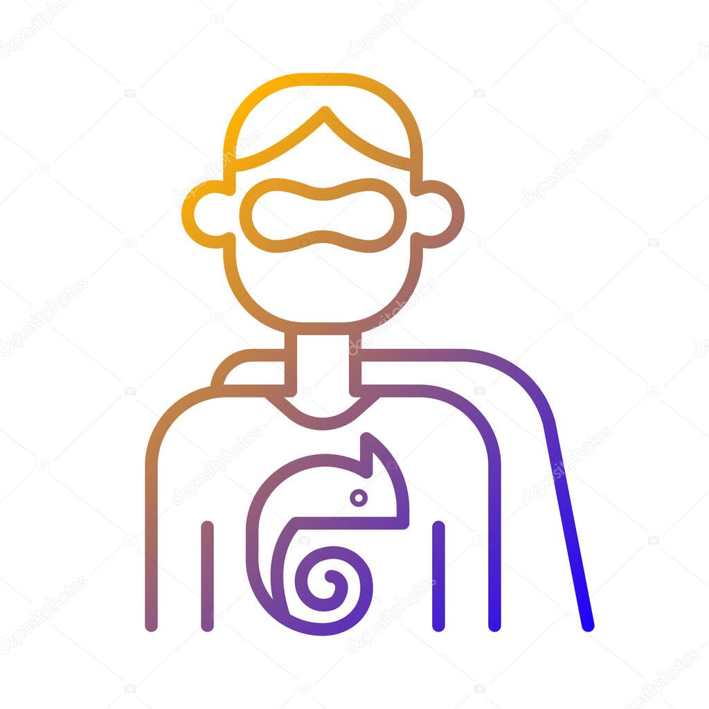 Gradiente de adaptabilidad icono de vector lineal. Capacidad para ...