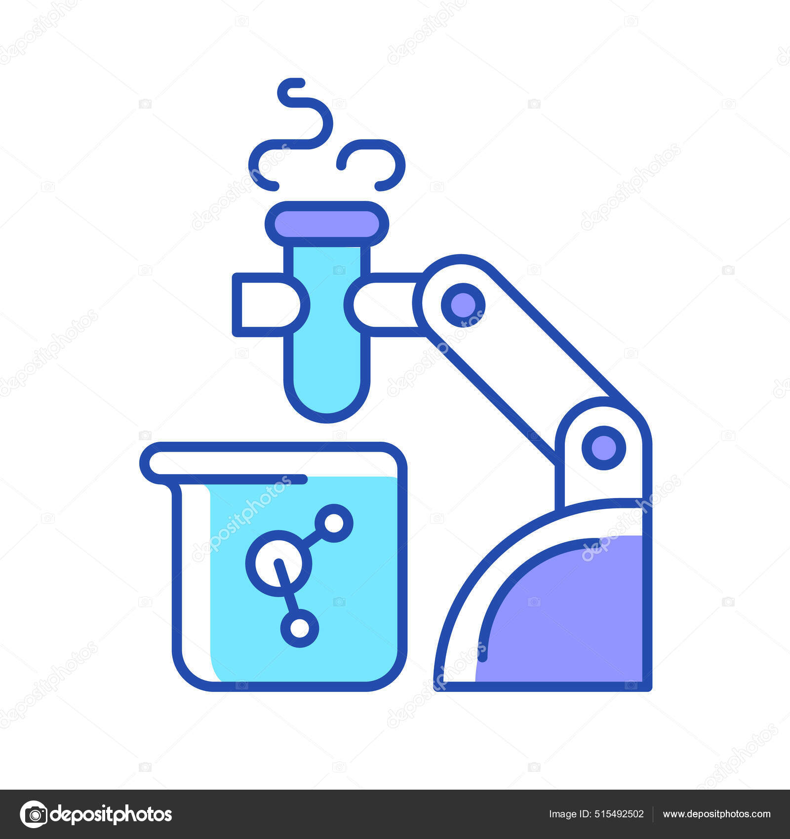 Robotic Lab Assistance Rgb Color Icon Automated Laboratory Assistant ...