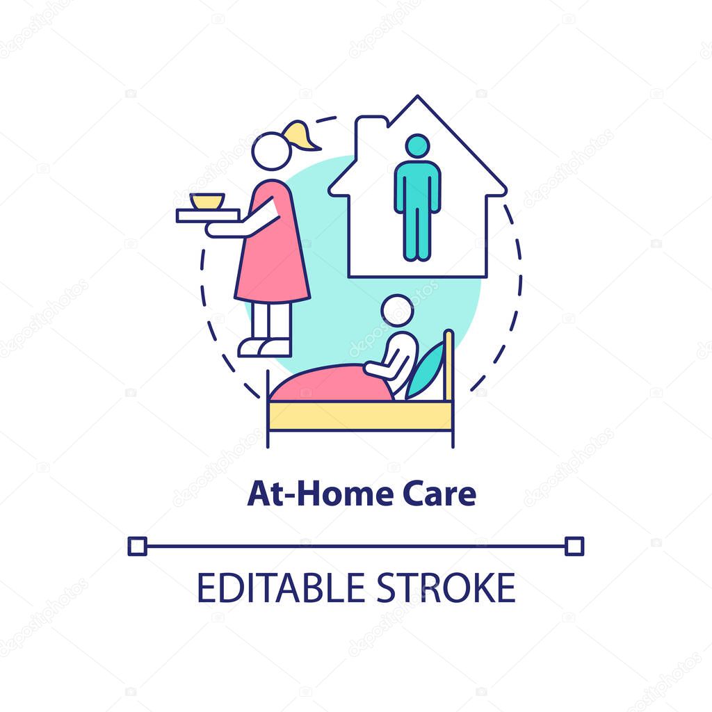 En el icono del concepto de cuidado en casa. Tratamiento neumonía idea ...