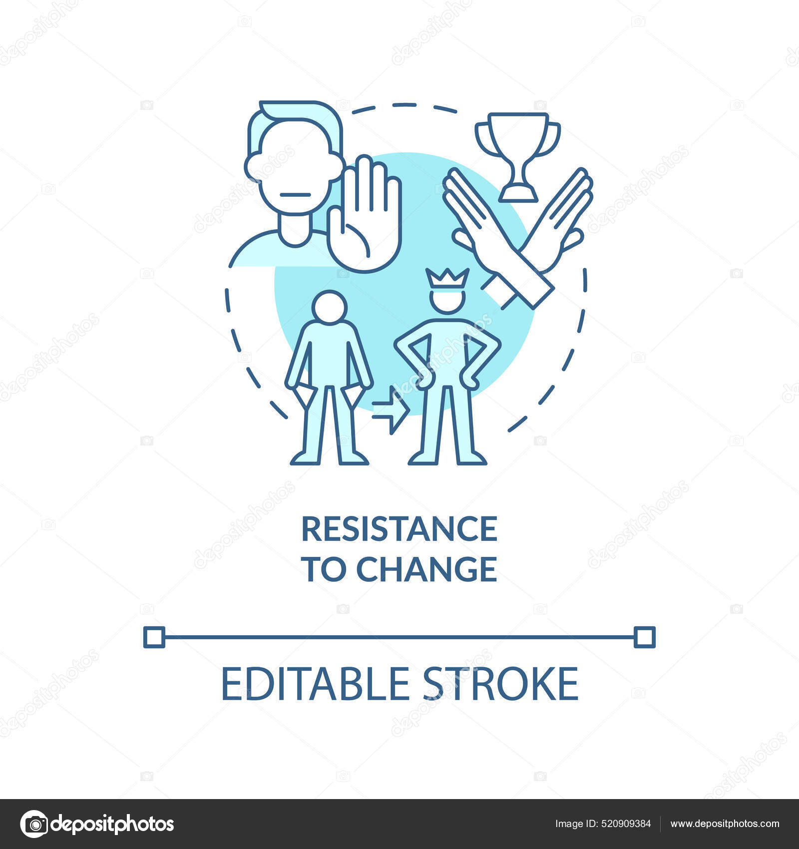 Resistance Change Blue Concept Icon Unwillingness Transform Life ...