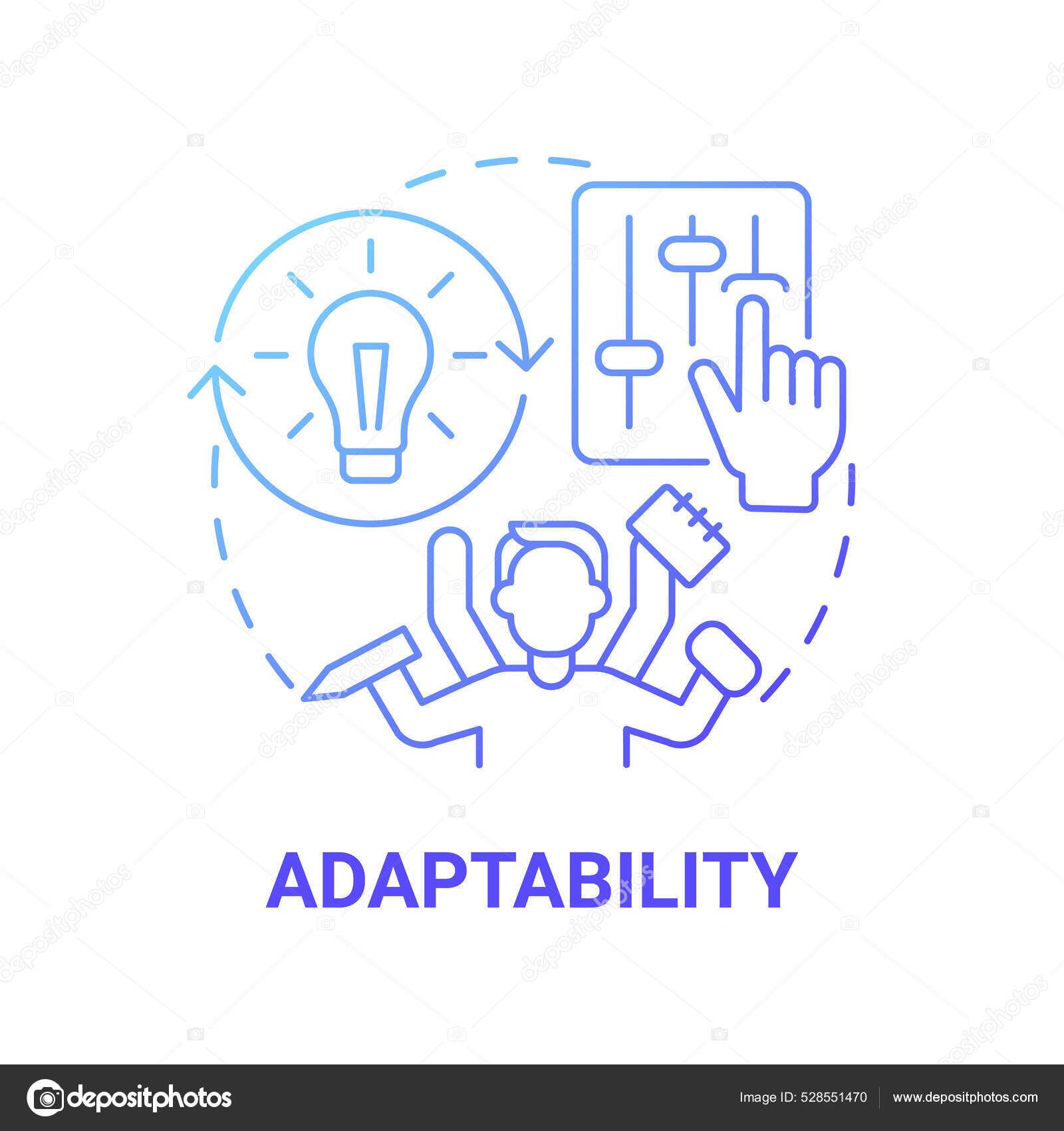 Adaptability Blue Gradient Concept Icon Social Entrepreneur ...