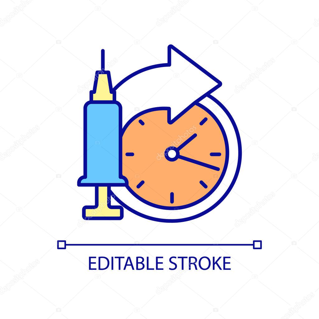 Vacunaci n regular icono de color RGB. Prevenci n de enfermedades. Inmunizaci n. Inyecci n ...