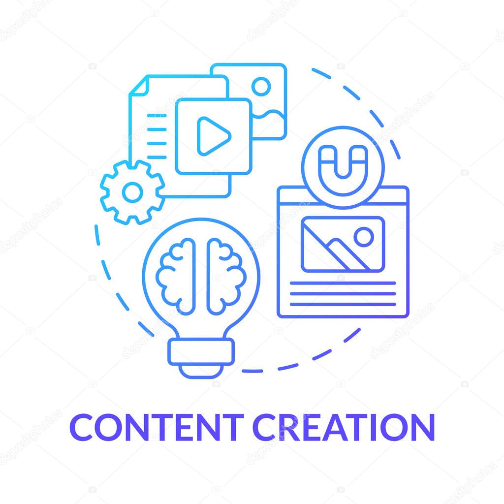 Creación de contenido icono concepto gradiente azul. Empresario en ...