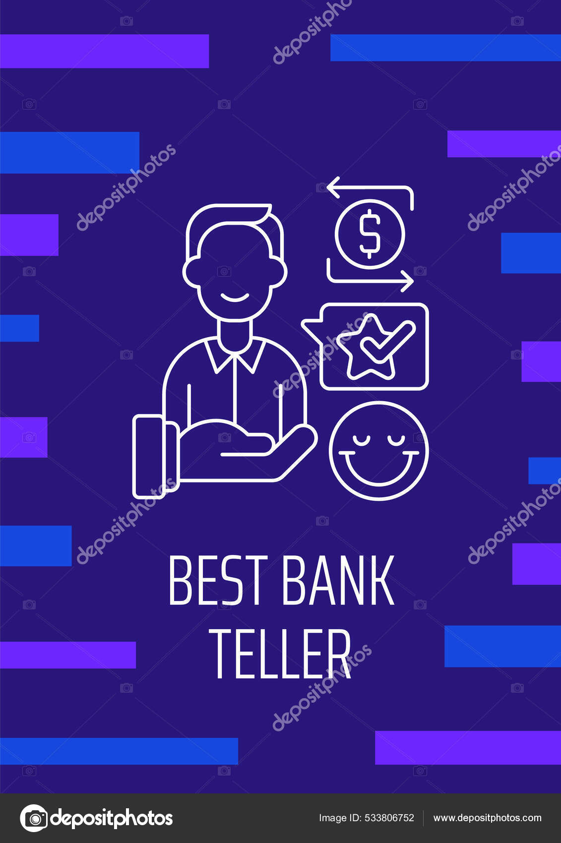 Honoring Amazing Bank Teller Postcard Linear Glyph Icon Greeting Card ...