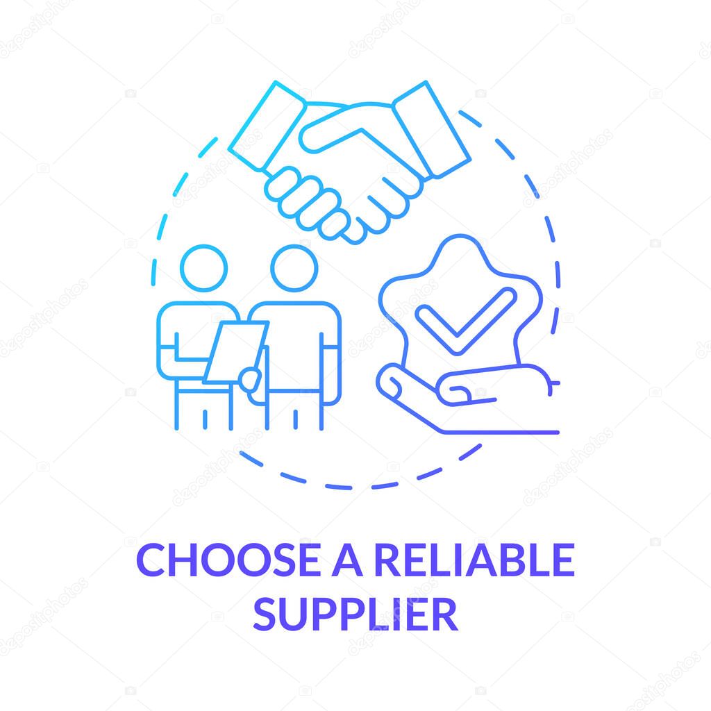 Elija el icono de concepto de gradiente azul proveedor confiable ...