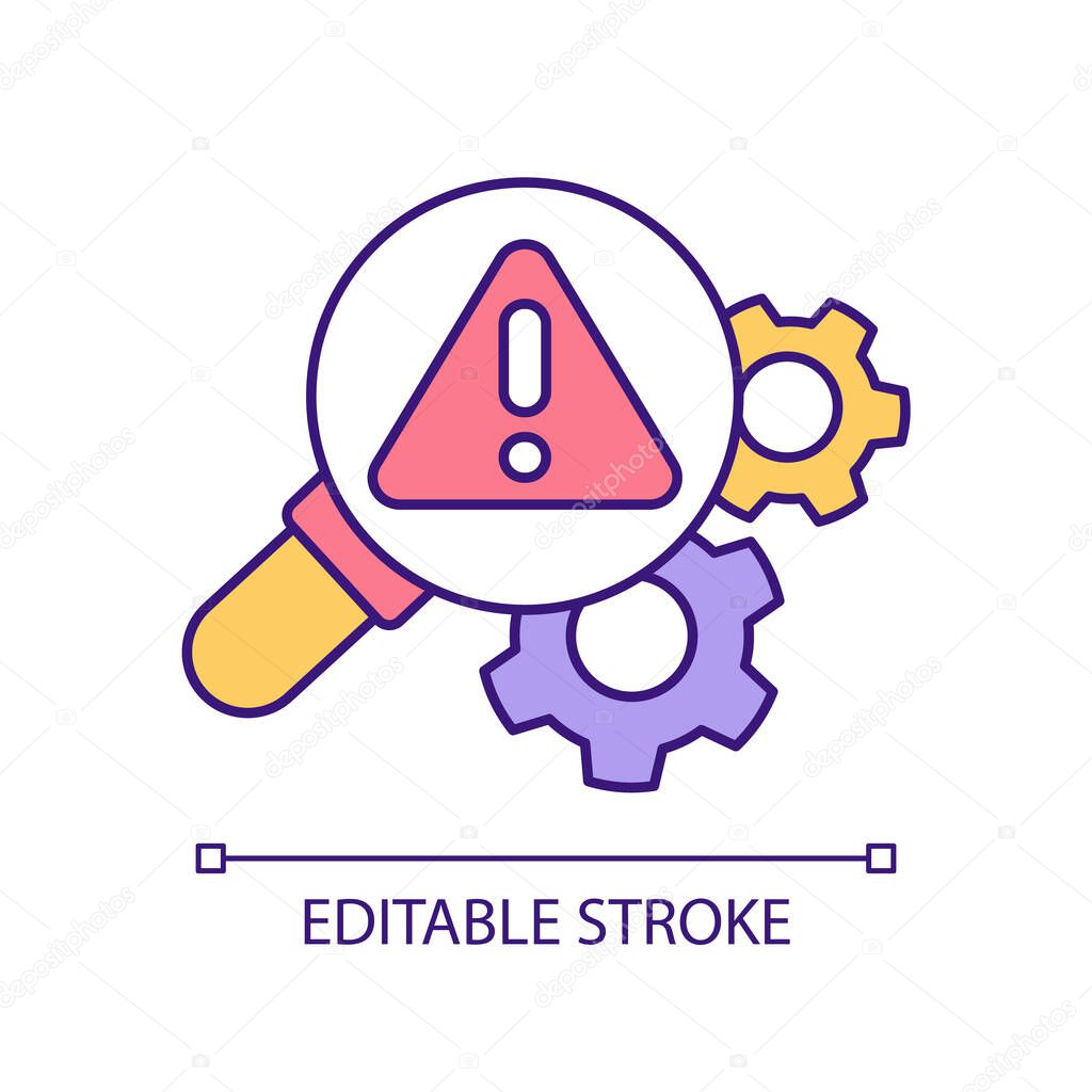 Detección de errores y errores en el proceso de flujo de trabajo Icono ...