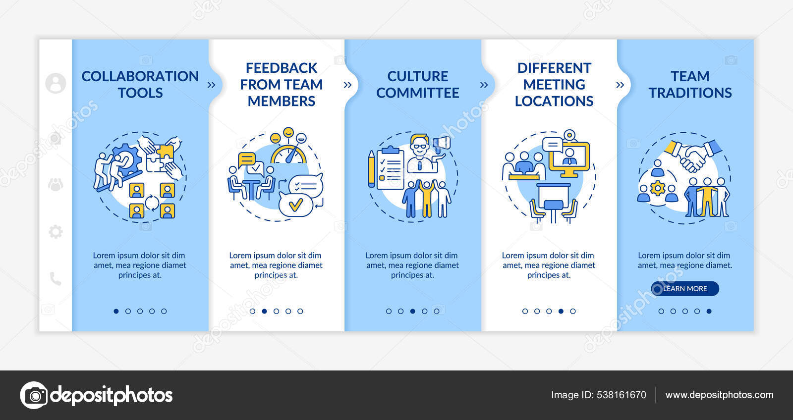 Teamwork Improving Tips Blue White Onboarding Template Productivity ...