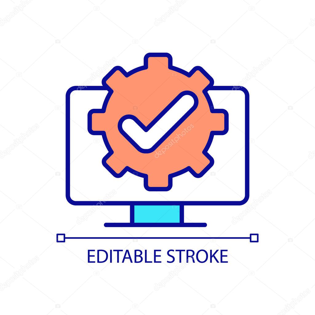 Configuración correcta de la computadora Icono de color RGB. Ajuste y ...