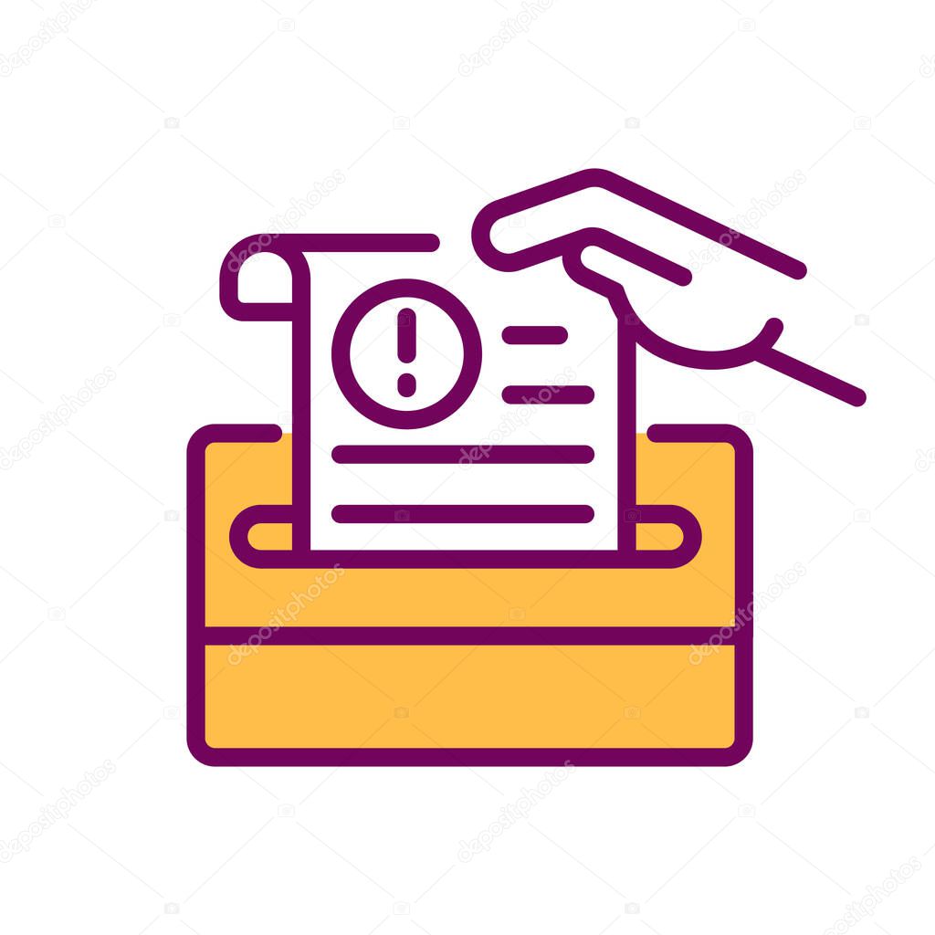 Documento icono de color RGB. Denuncia de baja por maternidad ...