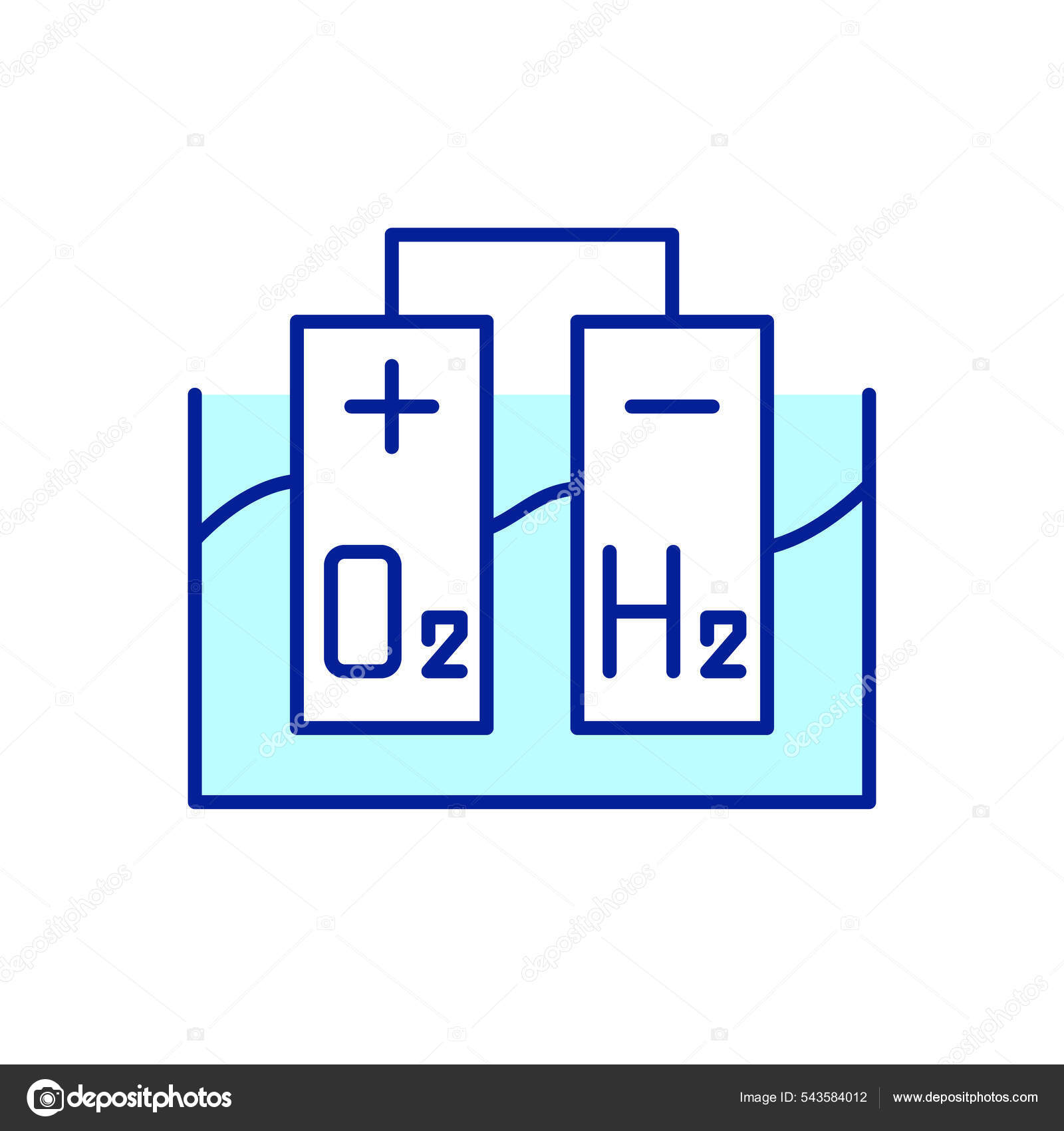 Hydrogen Production Rgb Color Icon Water Splitting Hydrogen Oxygen ...