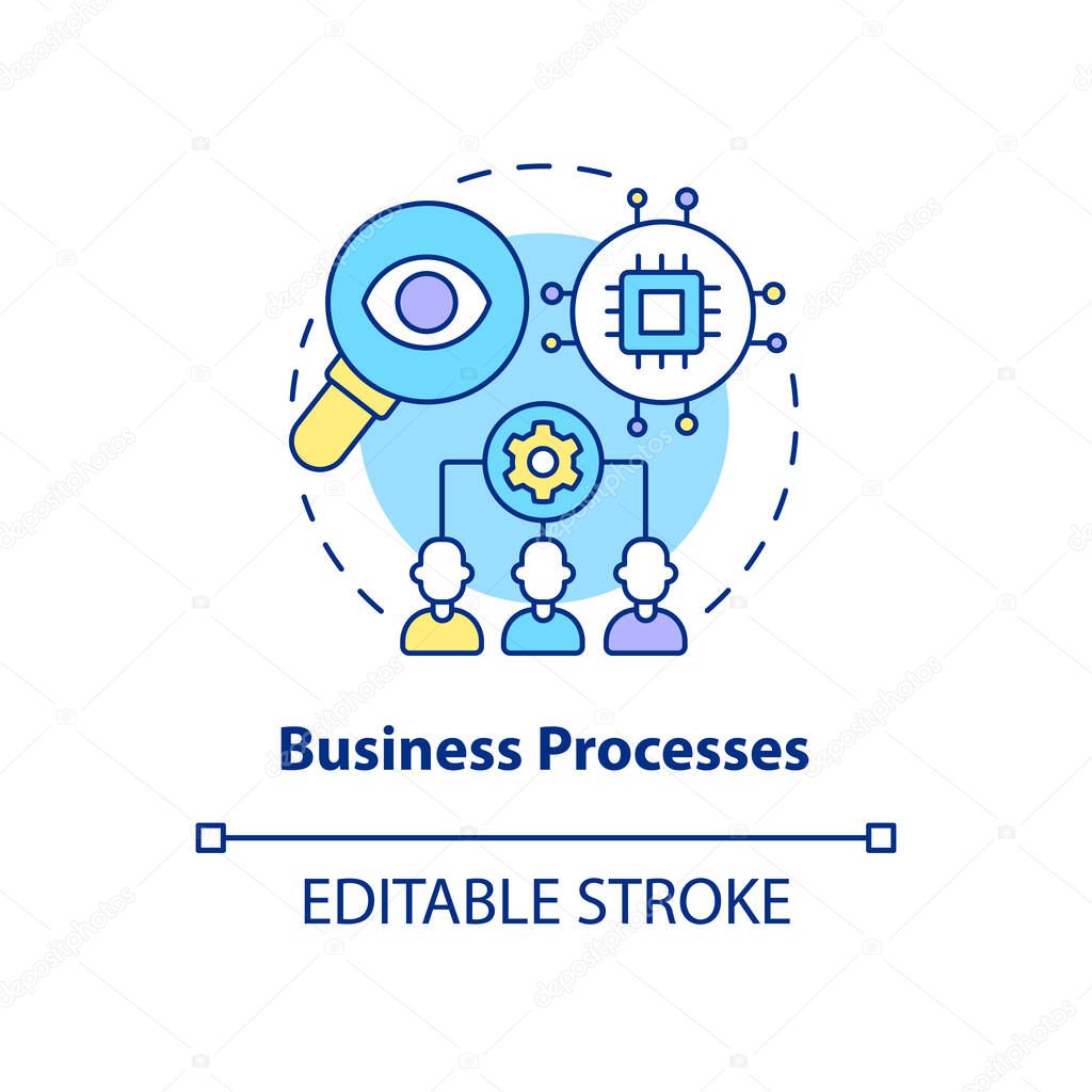 Icono de concepto de procesos empresariales. Optimización del ...