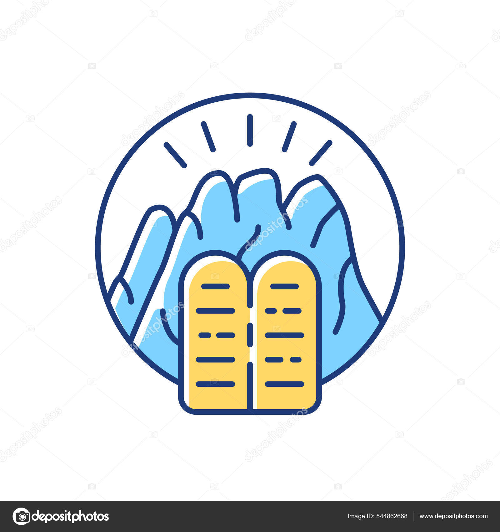 Stone Tablets Rgb Color Icon Receiving Ten Commandments Mount Sinai ...